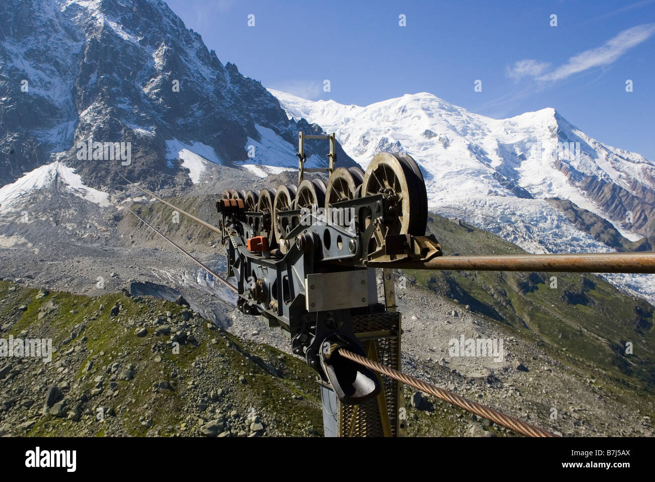 Cables, Mont Blanc, Aiguille du midi, Chamonix, France Stock Photo - Alamy