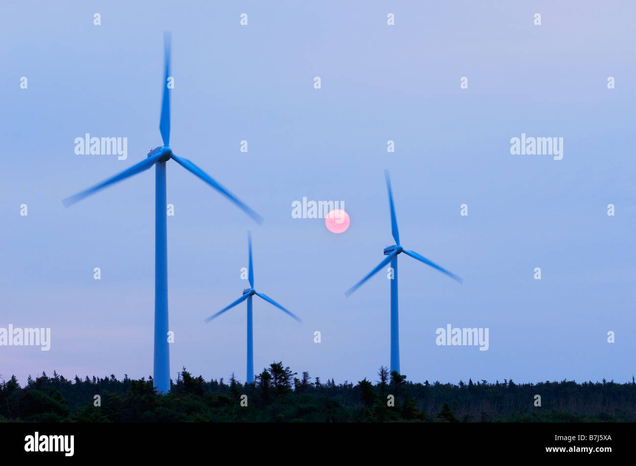 Sunrise over wind turbines. North Cape, PEI Stock Photo - Alamy