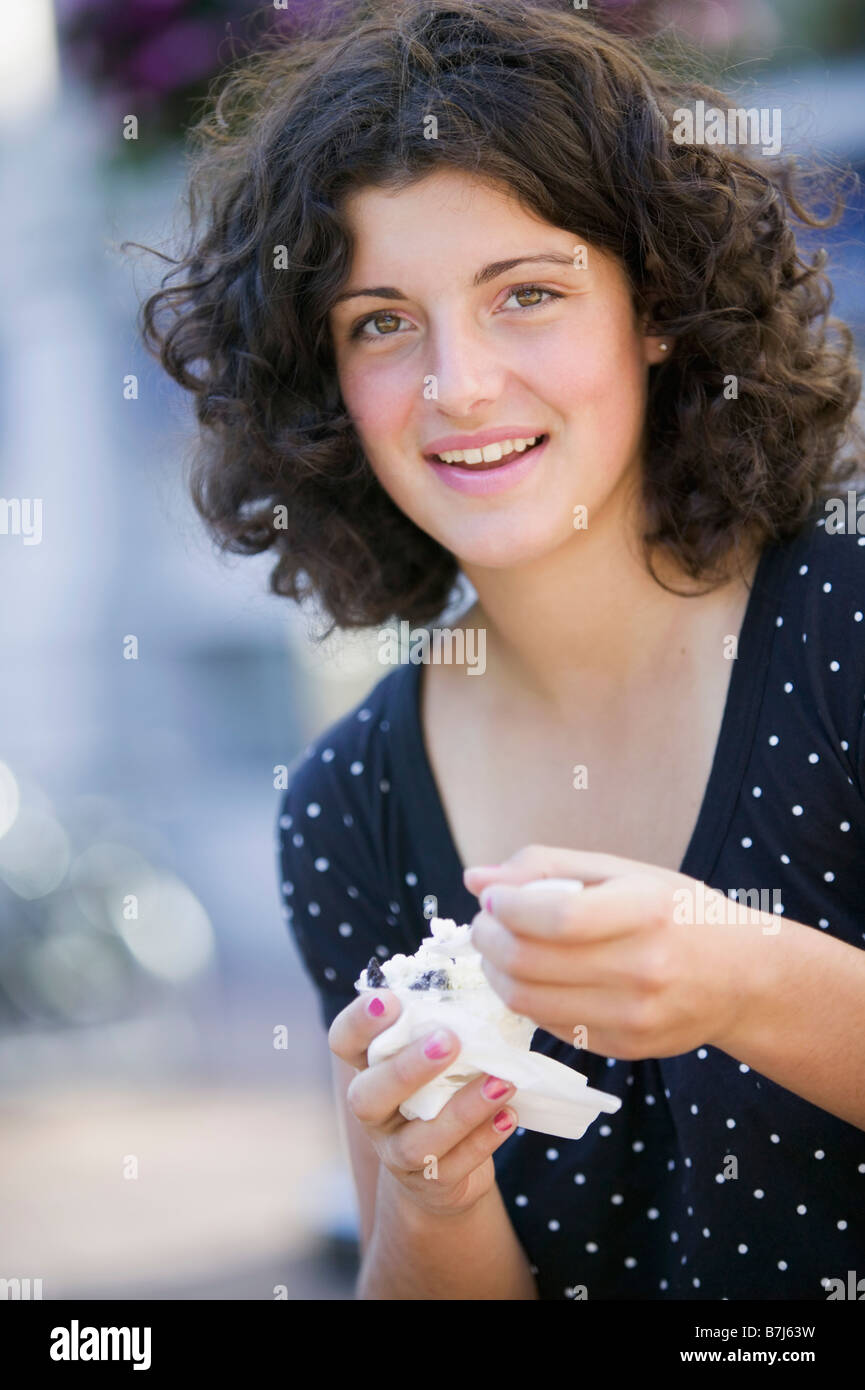 14 Year Old Girl Enjoying an Ice cream. Victoria, BC Stock Photo - Alamy