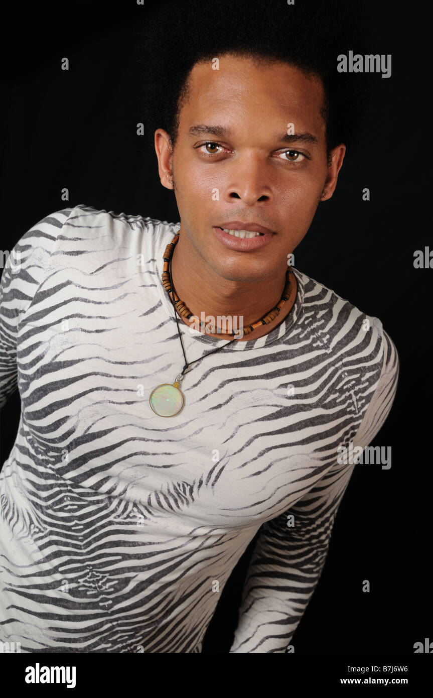 Portrait of young trendy african hispanic male model with attitude ...