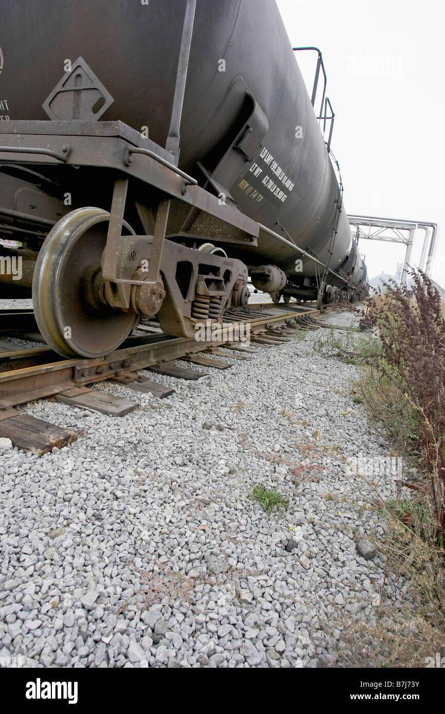 Low angle of bottom of train of train tracks, Hamilton, Ontario Stock ...