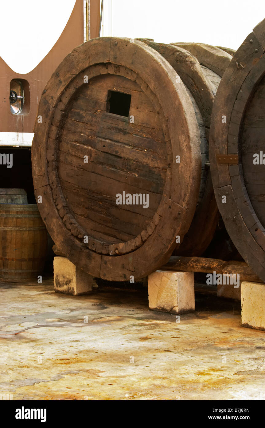 Fermentation tanks. Ancient medieval vats. Vallformosa, Vilobi, Penedes ...