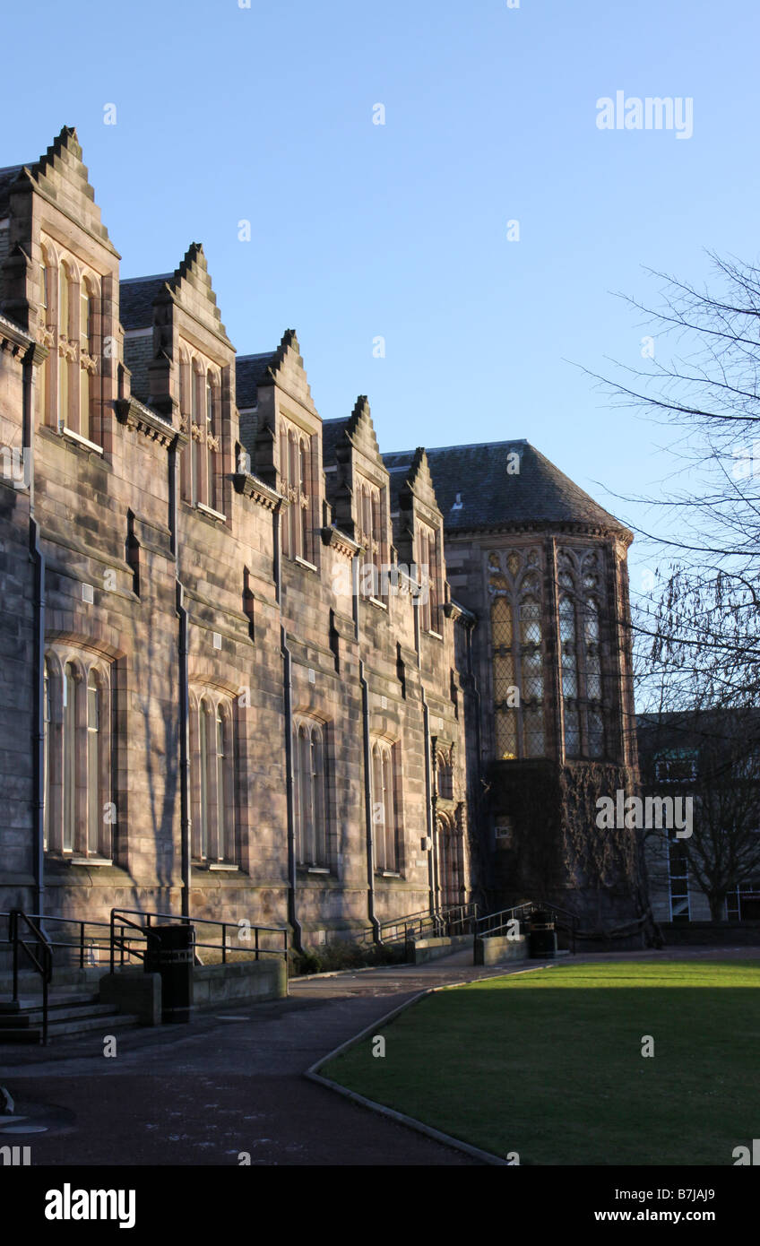 exterior of hall or residence Aberdeen University, Scotland January ...
