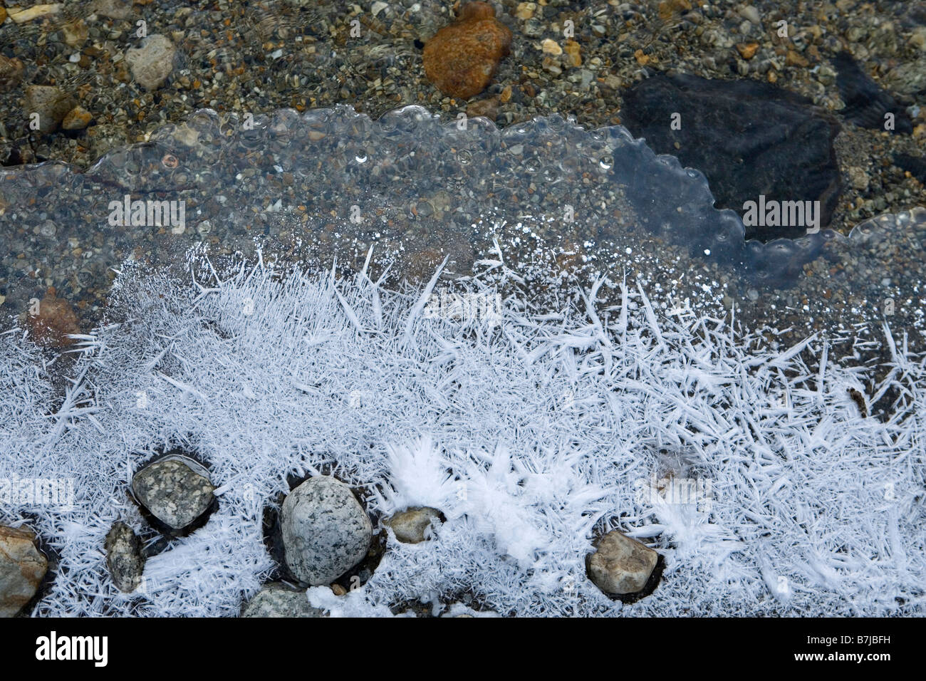 Ice and snow in the river, Courmayeur, Italy Stock Photo - Alamy