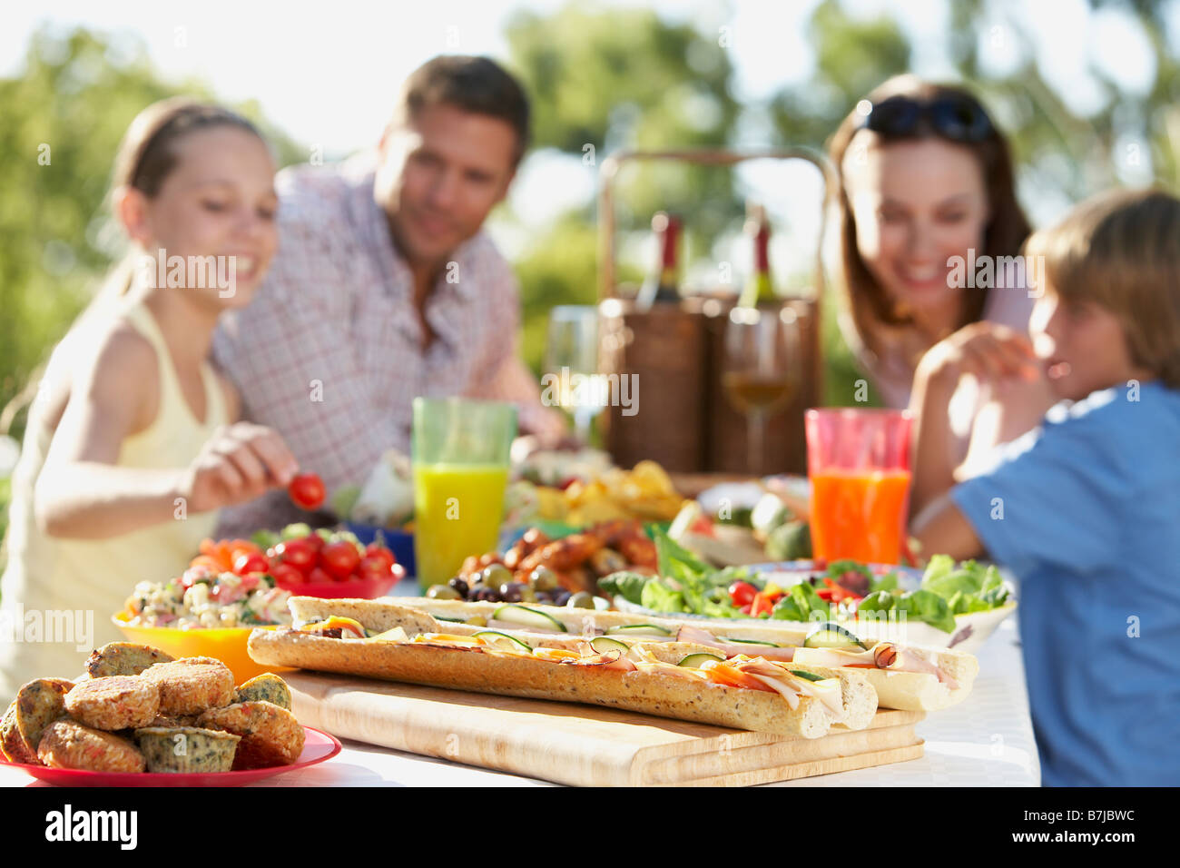 Family Dining Al Fresco Stock Photo - Alamy