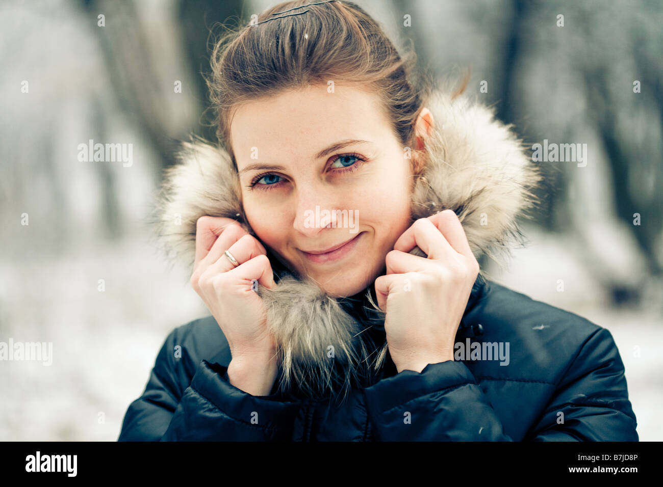 portrait of a winter woman Stock Photo - Alamy