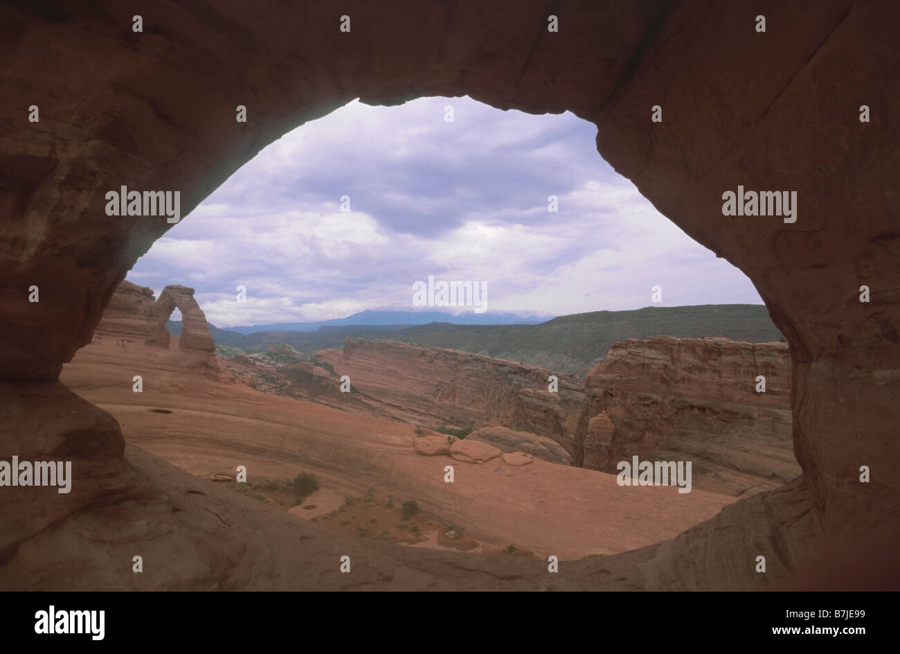 Delicate Arch, Arches National Park, Utah, as seen through frames arch ...