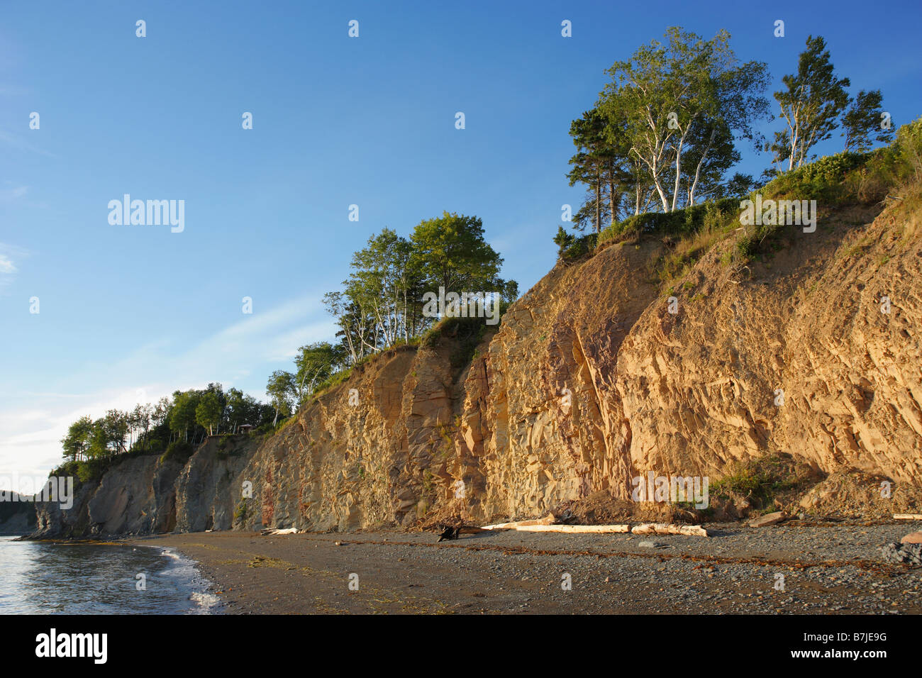 View of cliff at sunset, New Richmond, Gaspesie, Quebec Stock Photo - Alamy