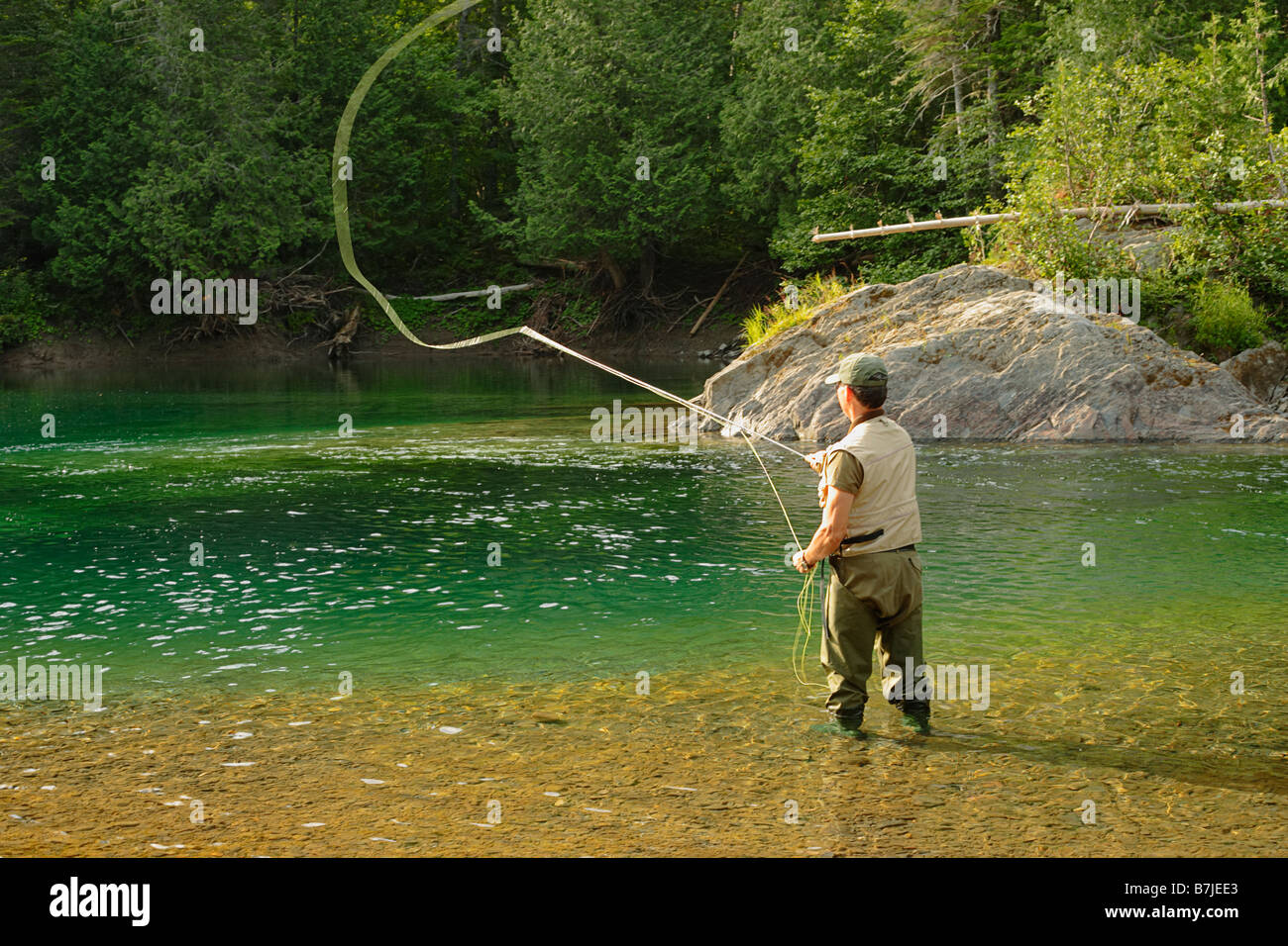 Man male wade wading fishing hi-res stock photography and images - Alamy