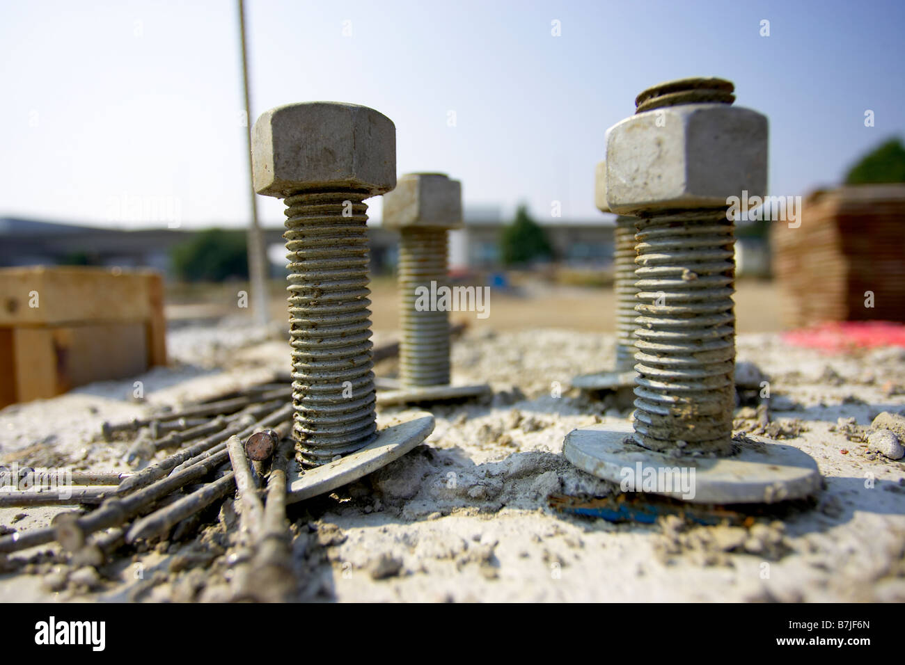 Nut bolt and washers embedded concrete hi-res stock photography and ...