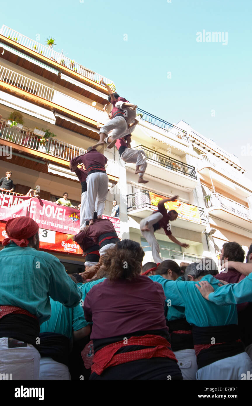 Human tower spain falling hi-res stock photography and images - Alamy