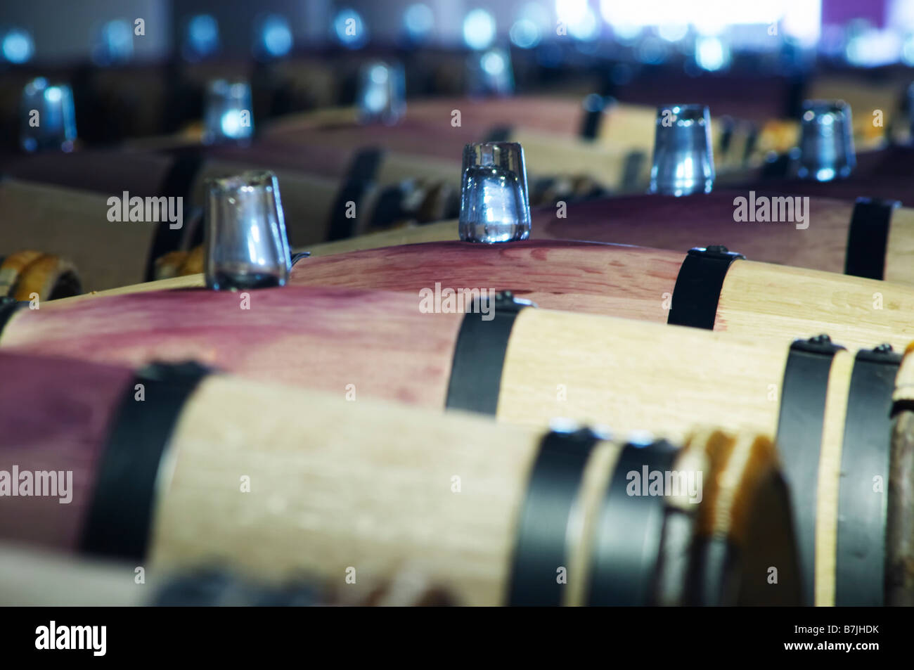 barrel hoops glass bungs chateau margaux medoc bordeaux france Stock ...
