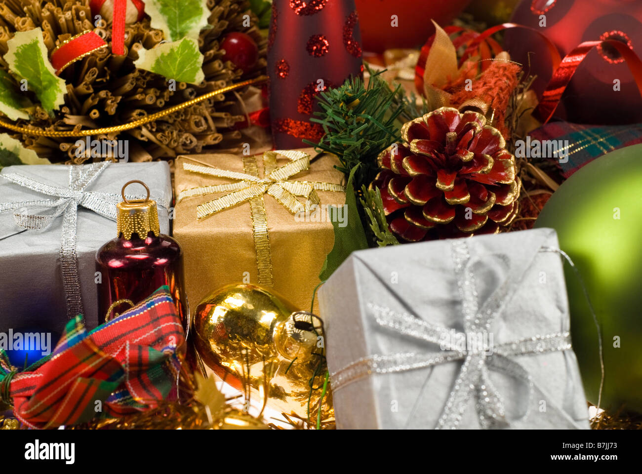 colorful christmas holiday decoration design Stock Photo - Alamy