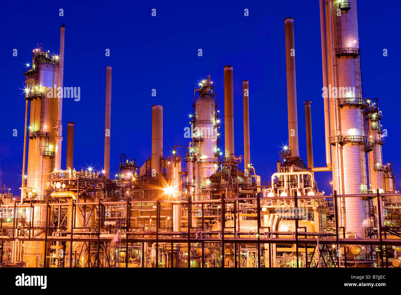Oil Refinery Night
