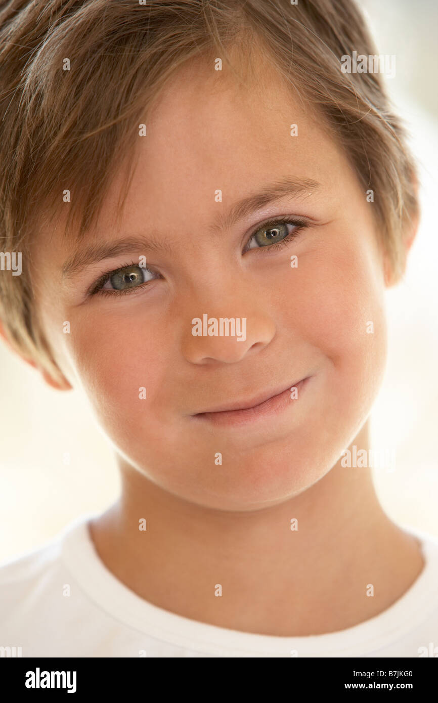 Portrait Of Boy Smiling Stock Photo - Alamy