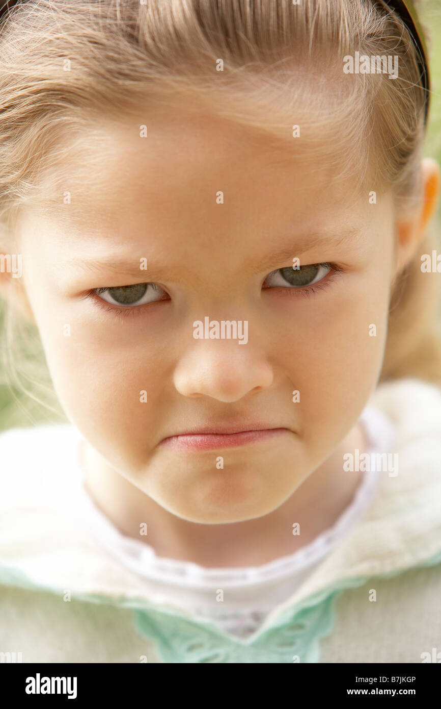 Portrait Of Girl Pouting Stock Photo - Alamy