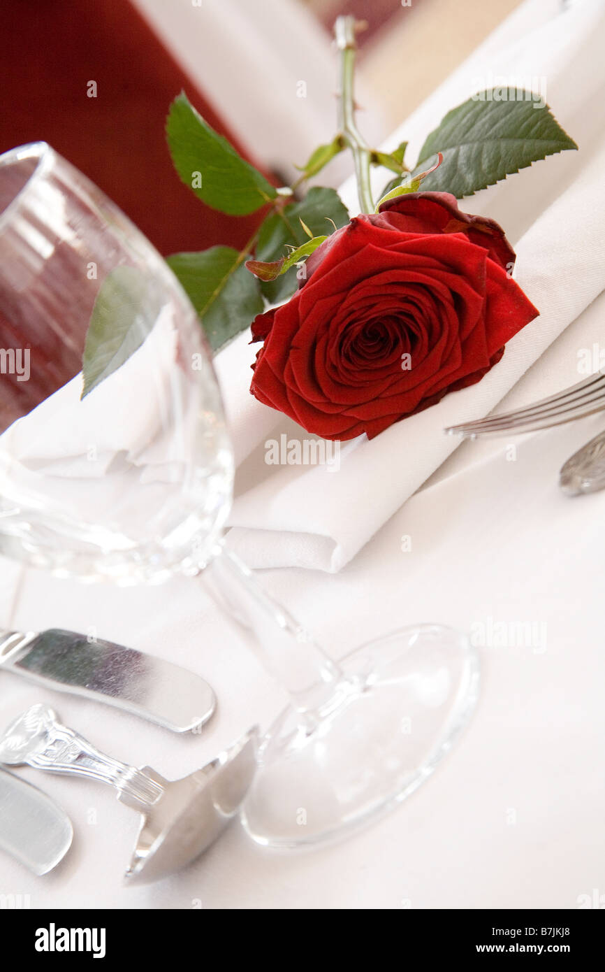 Romantic Restaurant table Stock Photo - Alamy
