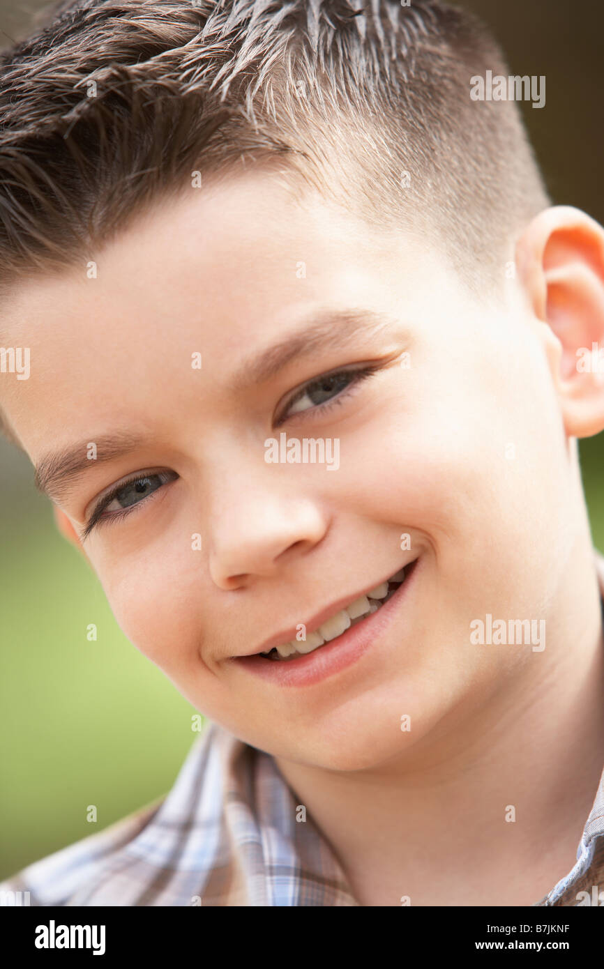 Portrait Of Boy Smiling Stock Photo - Alamy