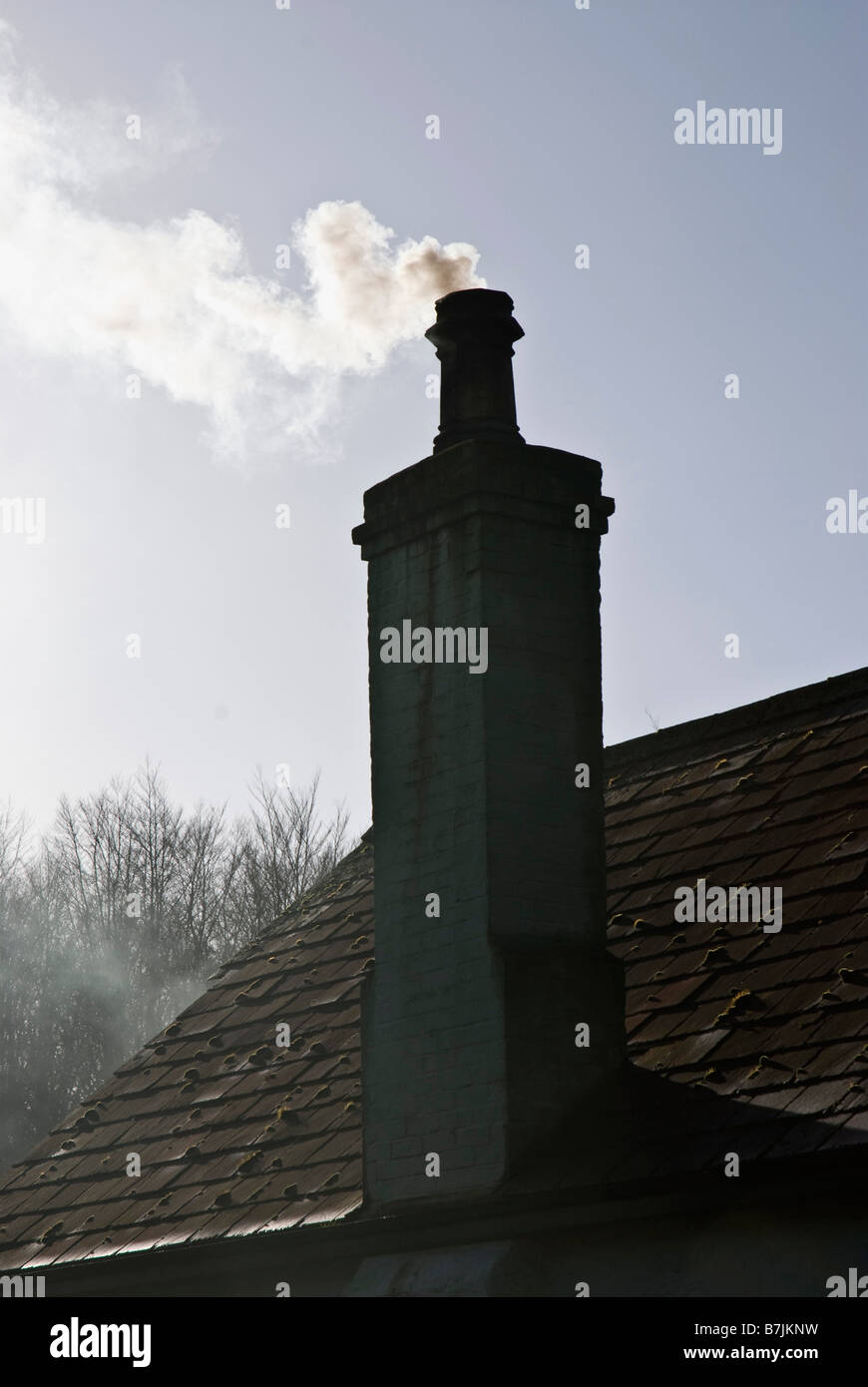 Smoke from a Chimney Stock Photo - Alamy