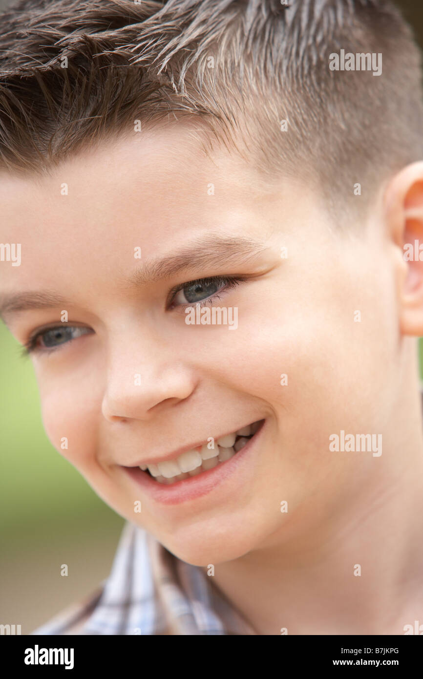Portrait Of Boy Smiling Stock Photo - Alamy