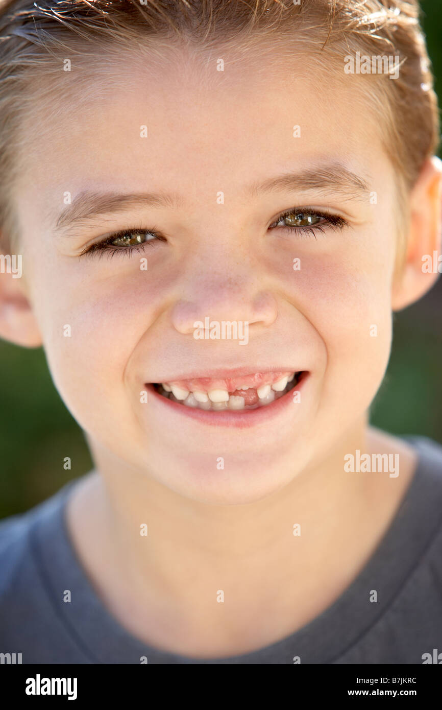 Portrait Of Boy Smiling Stock Photo - Alamy
