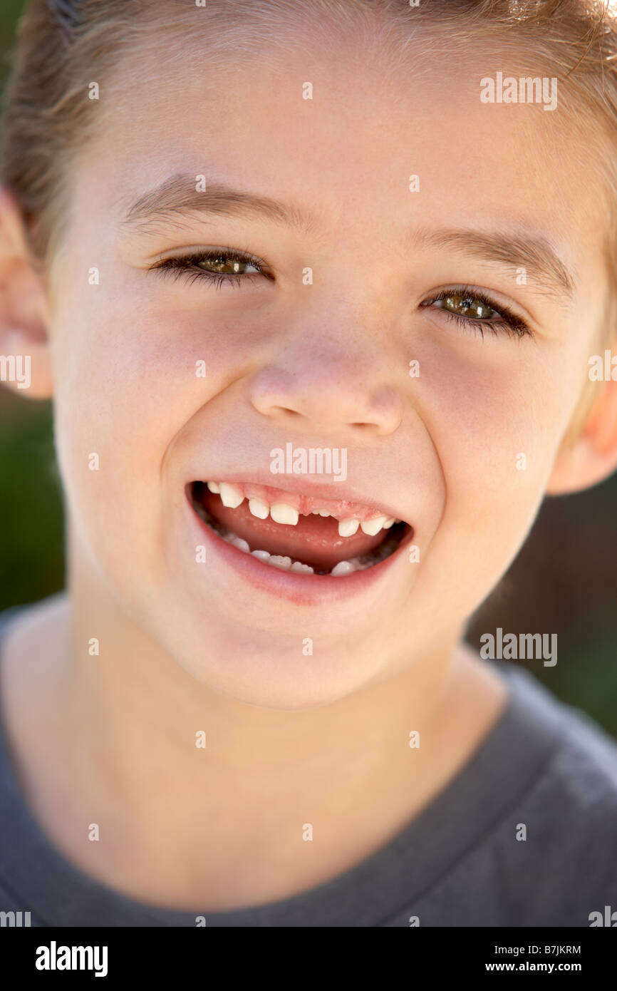 Portrait Of Boy Smiling Stock Photo - Alamy