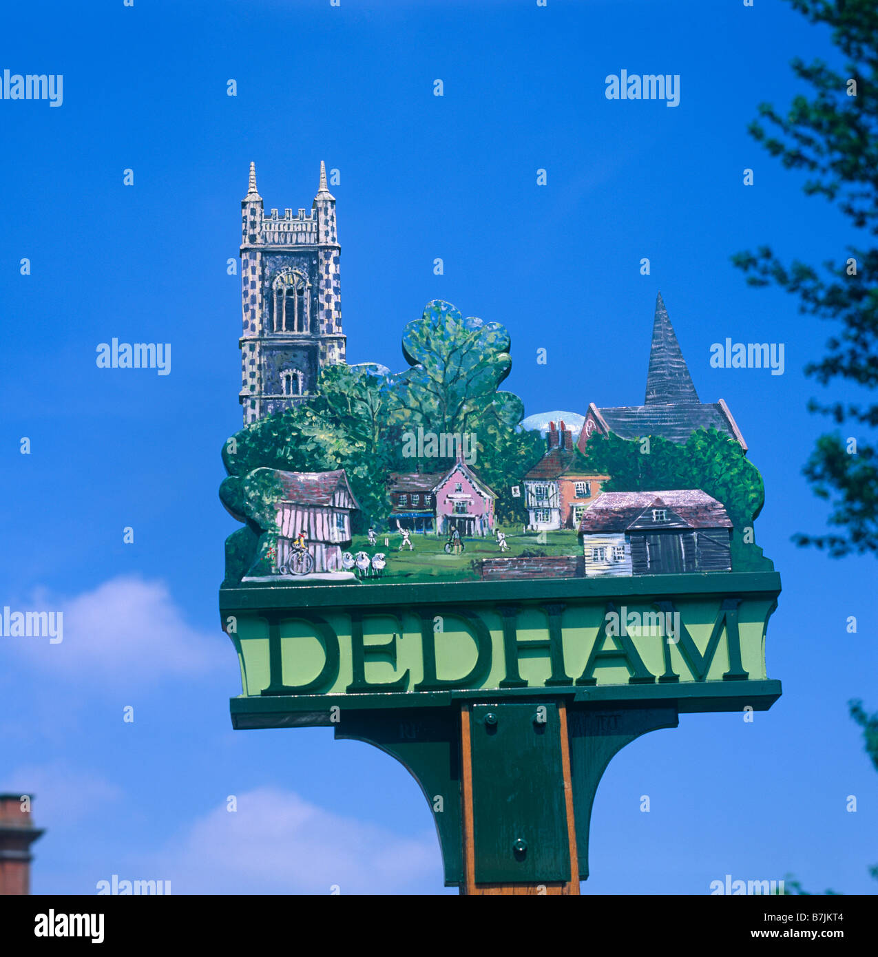 Sign Dedham Essex UK Stock Photo - Alamy