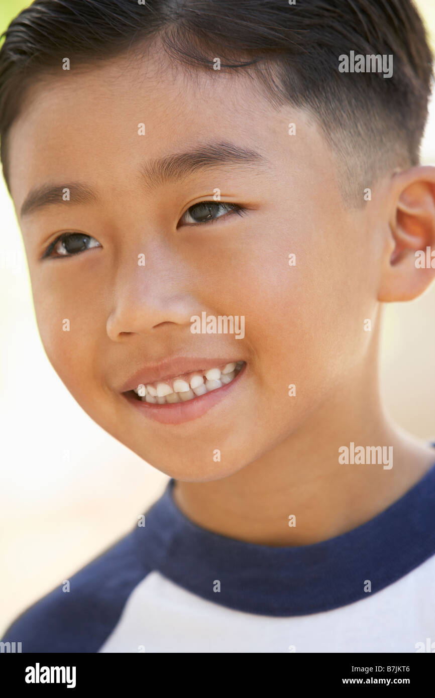 Portrait Of Boy Smiling Stock Photo - Alamy