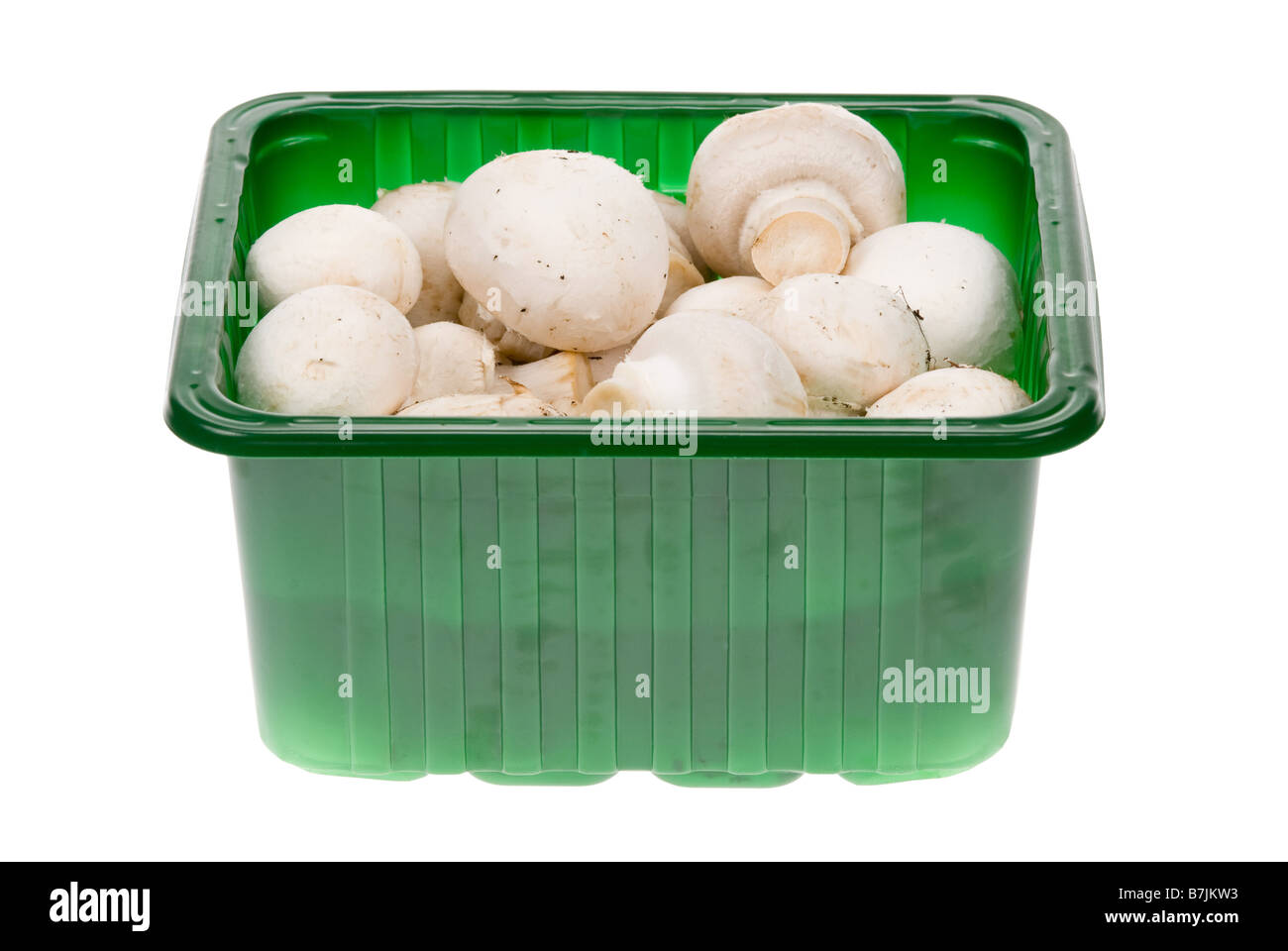 box of mushrooms isolated on white background Stock Photo - Alamy