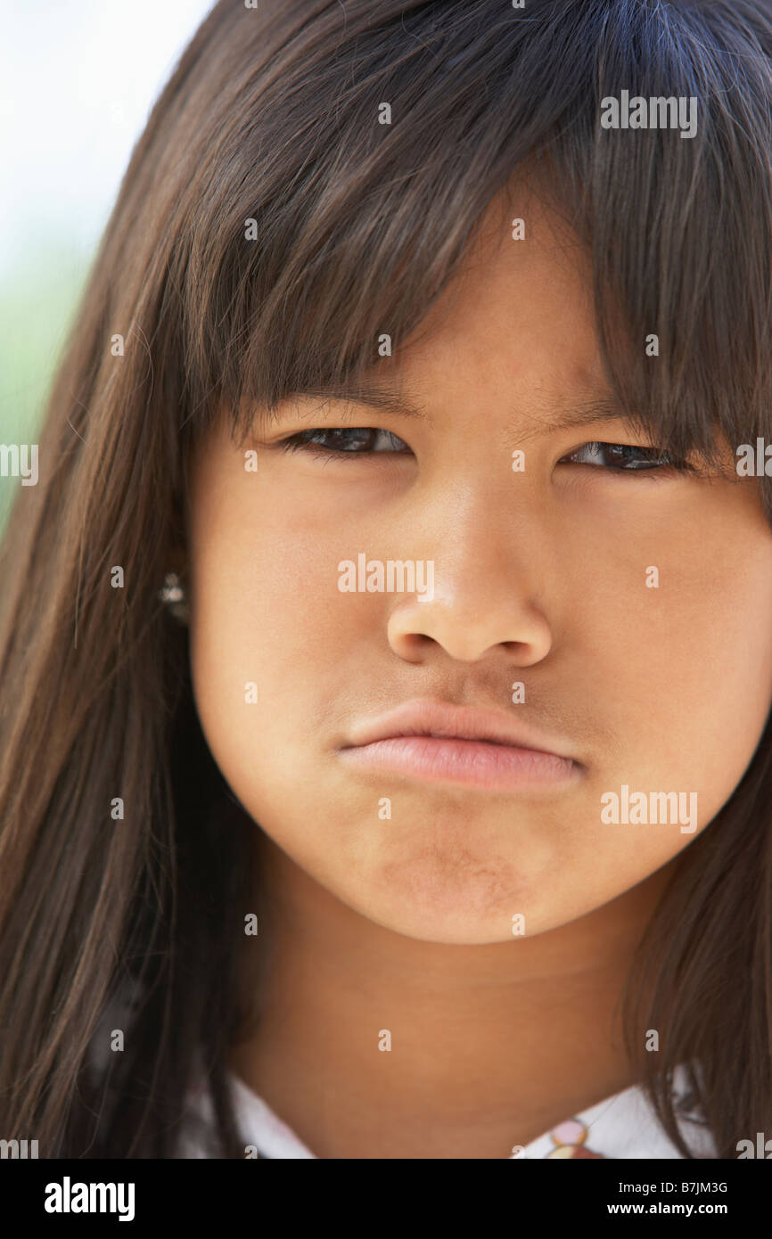 Portrait Of Girl Pouting Stock Photo - Alamy