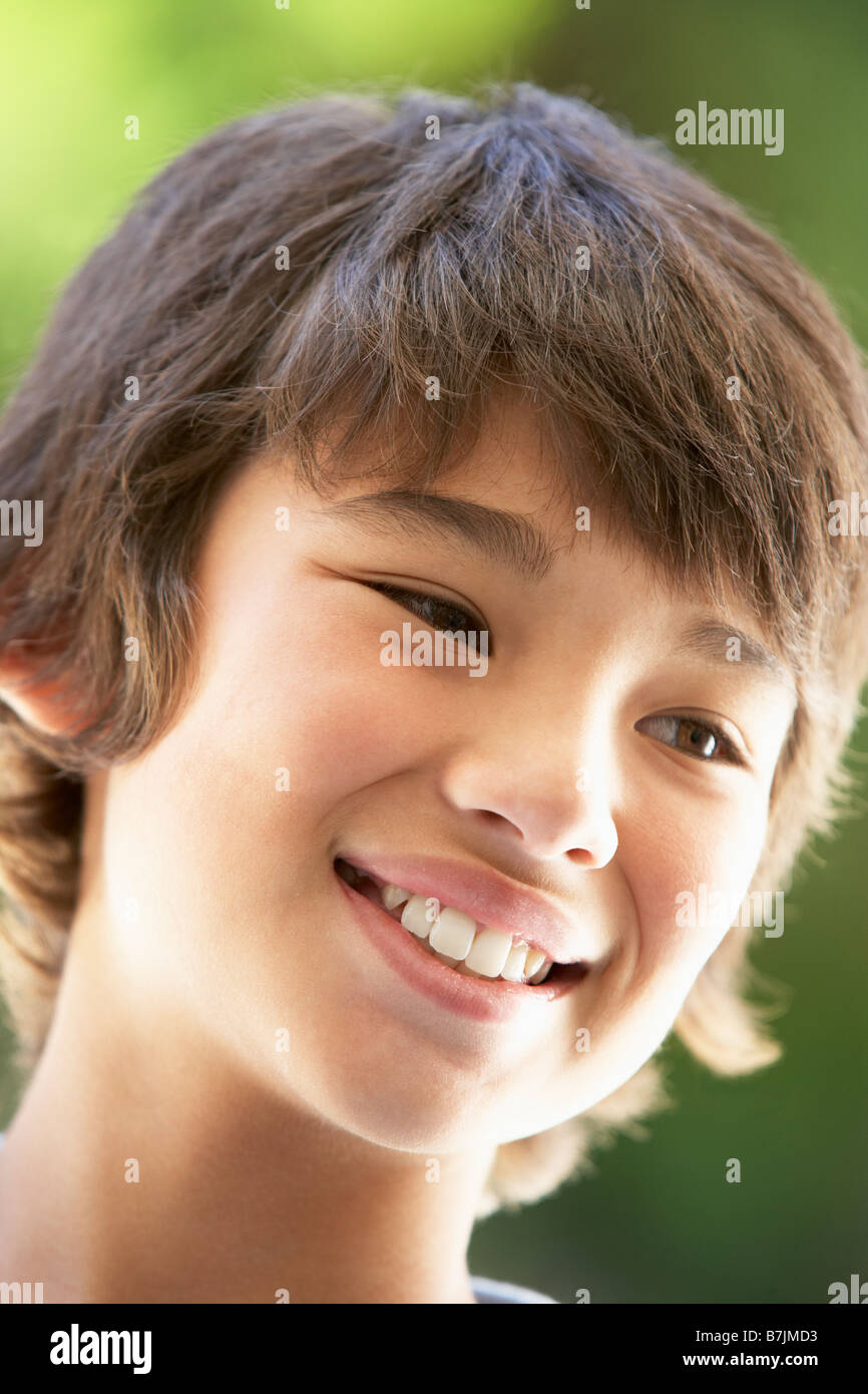 Portrait Of Boy Smiling Stock Photo - Alamy