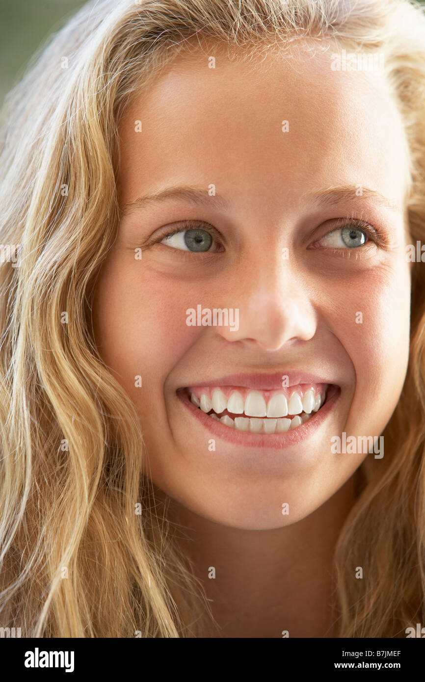 Portrait Of Teenage Girl Smiling Stock Photo - Alamy