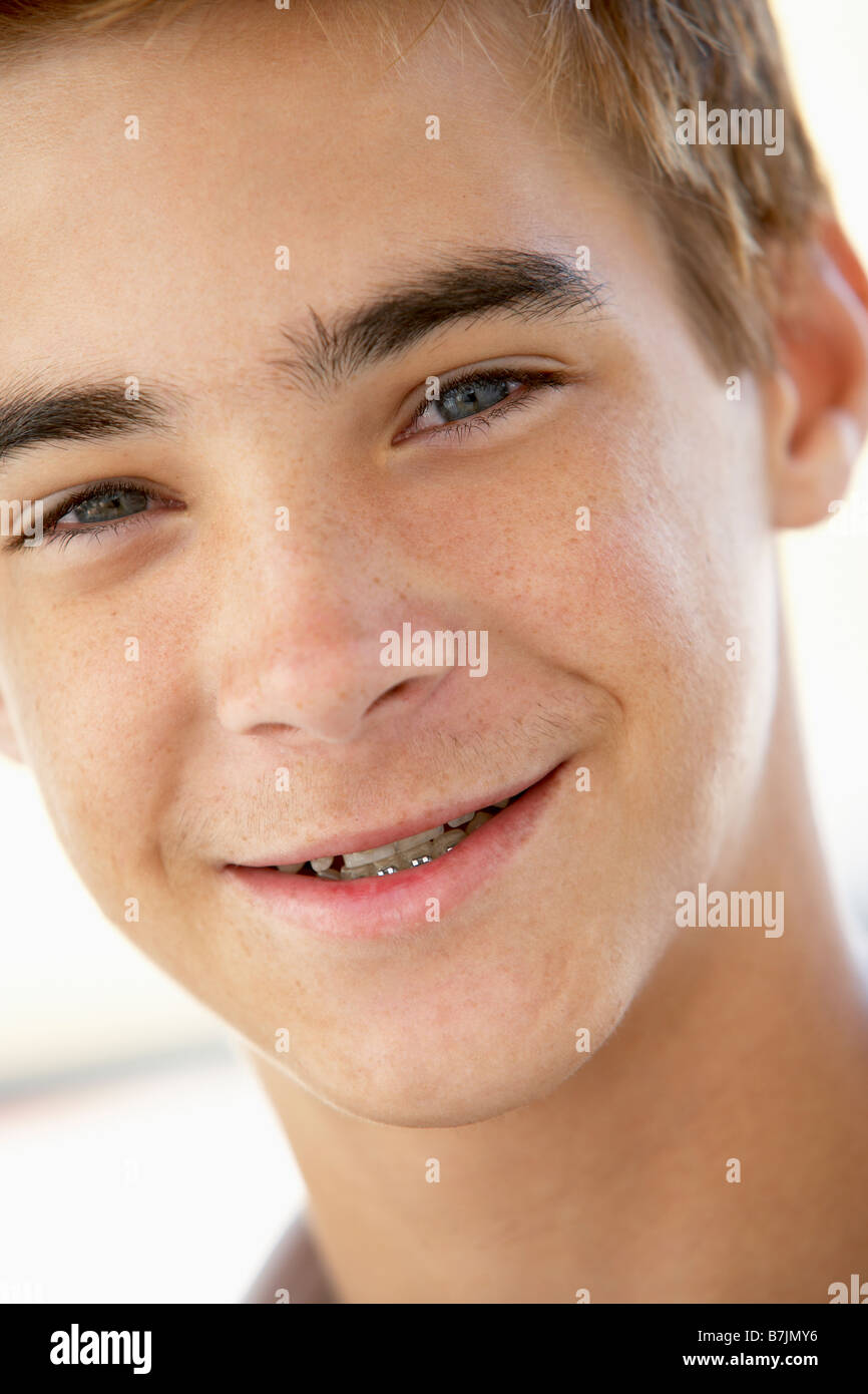 Portrait Of Teenage Boy Smiling Stock Photo - Alamy