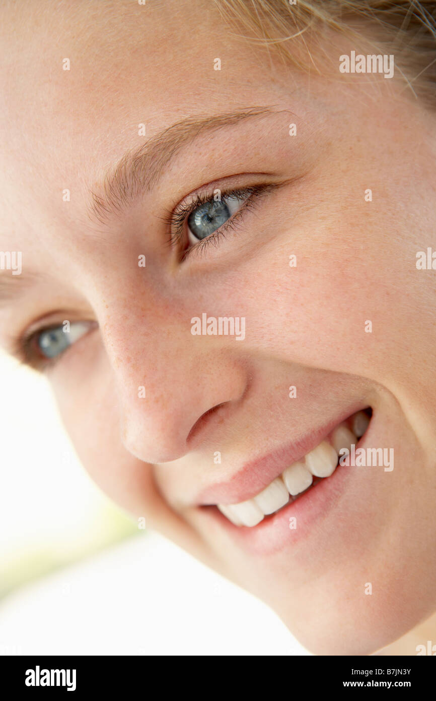Portrait Of Teenage Girl Smiling Stock Photo - Alamy