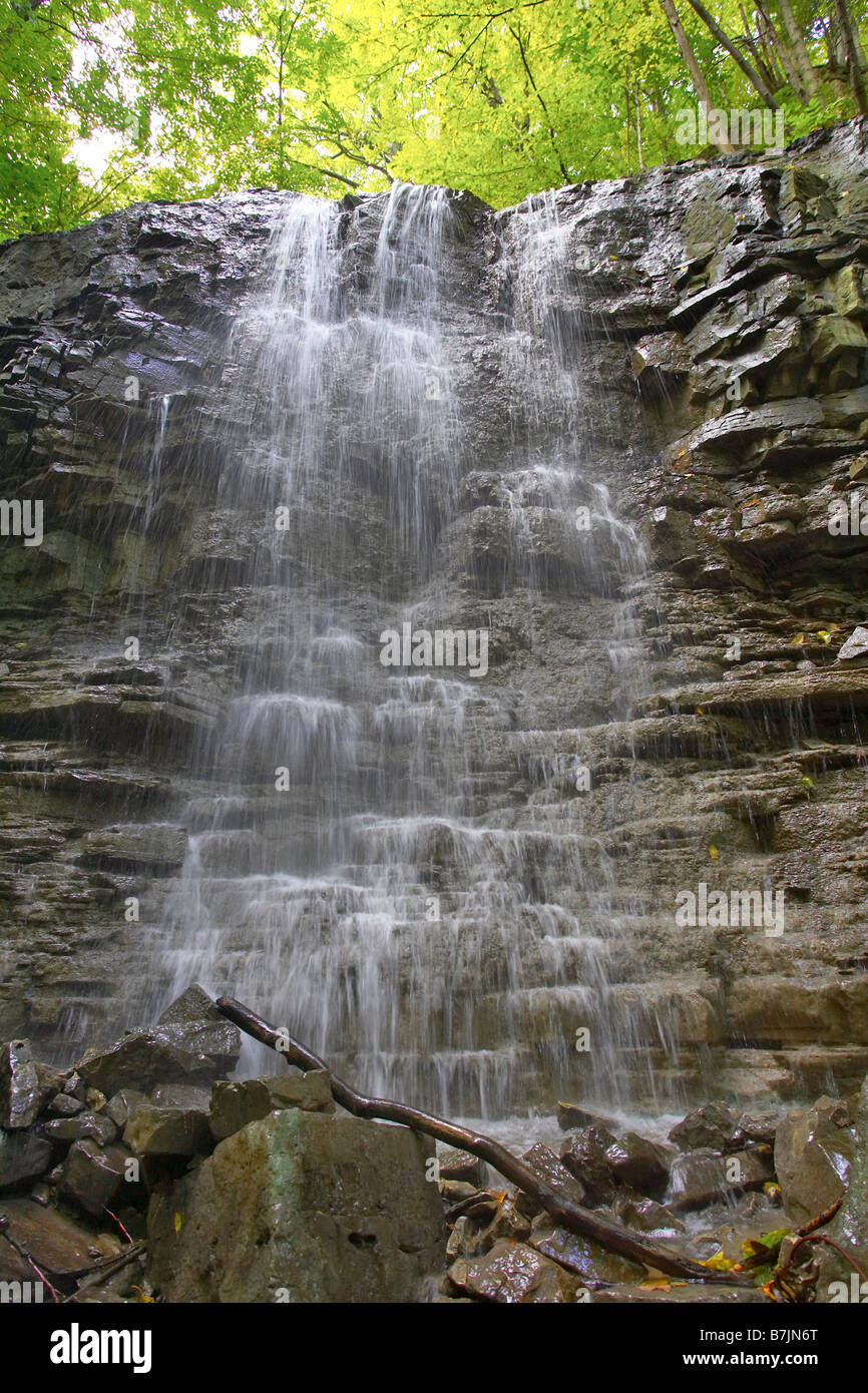 Waterfall over rocky ledge, Canada, Ontario, Hamilton Stock Photo - Alamy