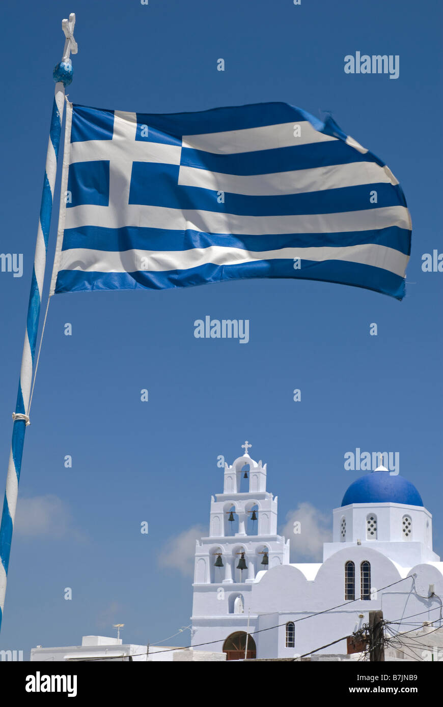Santorini greek flag hi-res stock photography and images - Alamy