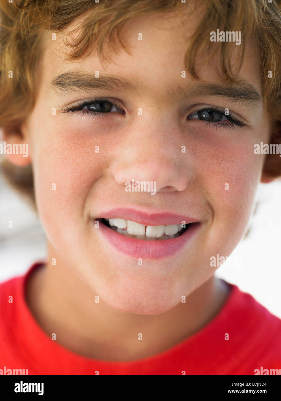 Portrait Of Boy Smiling Stock Photo - Alamy