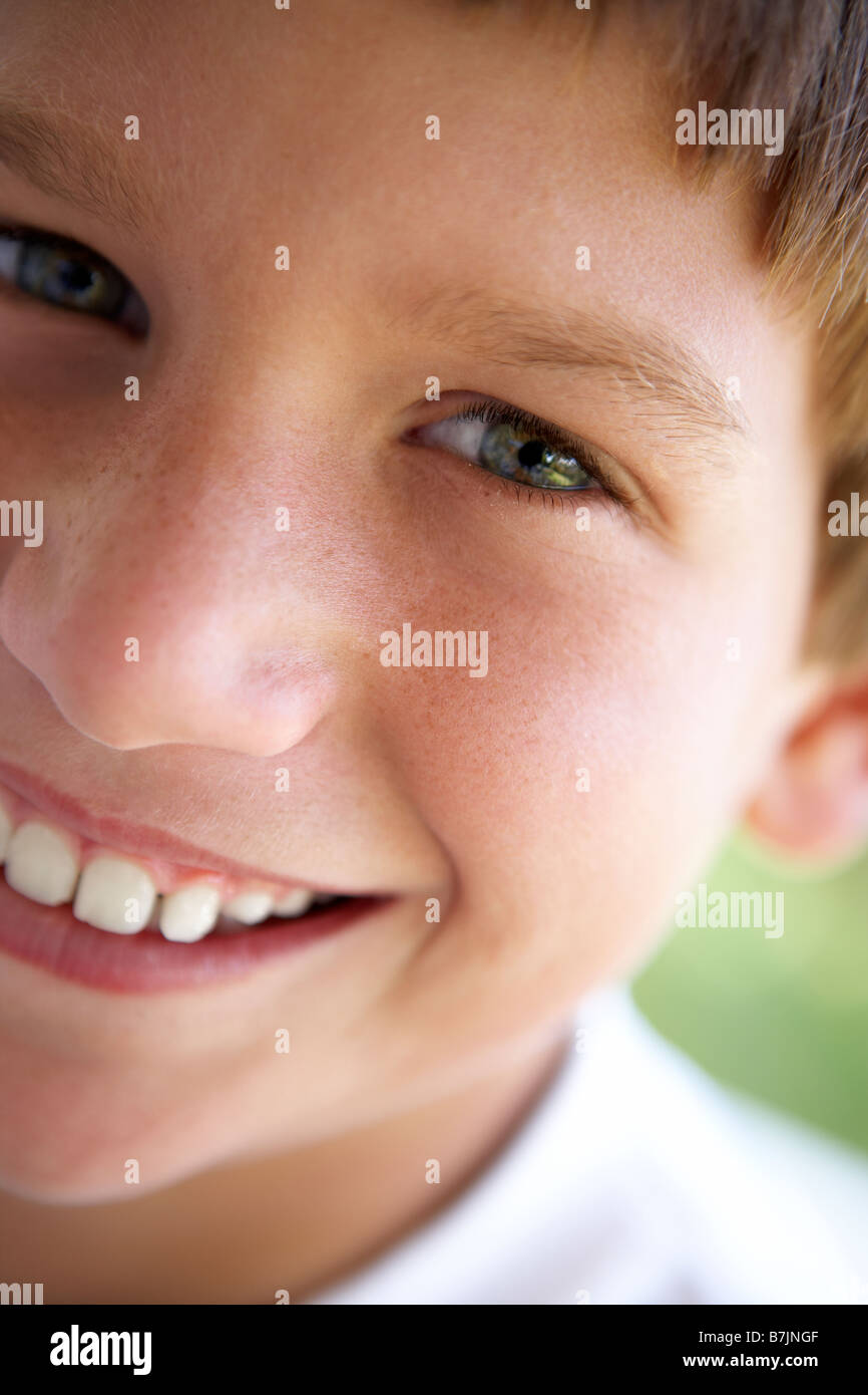Portrait Of Boy Smiling Stock Photo - Alamy
