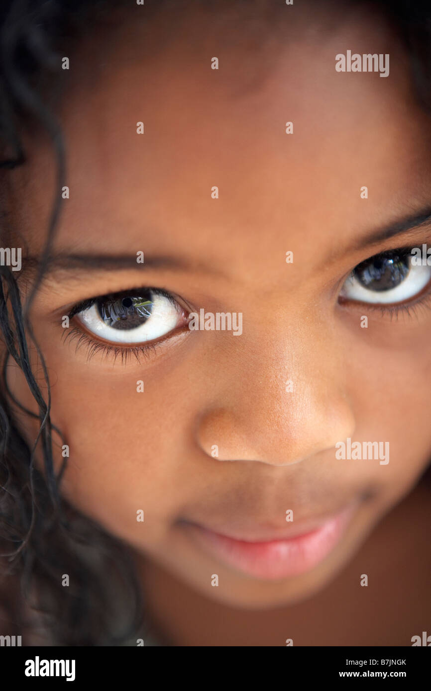 Portrait Of Shy Young Girl Stock Photo - Alamy