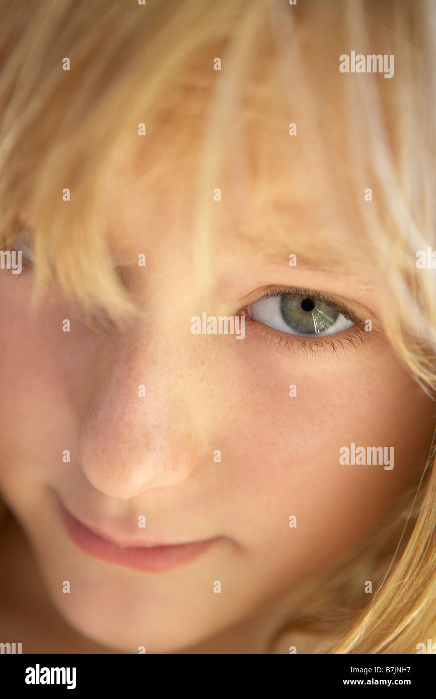 Portrait Of Shy Girl Stock Photo - Alamy