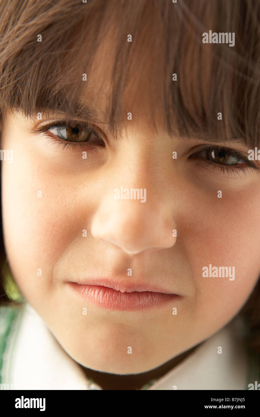 Portrait Of Girl Frowning Stock Photo - Alamy