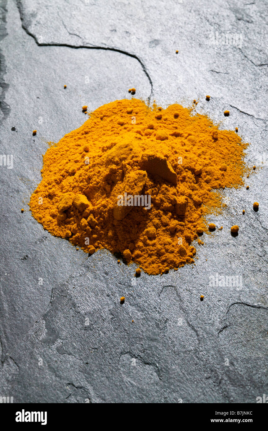 Ground Turmeric spice powder ingredient for Indian food as curry powder ...