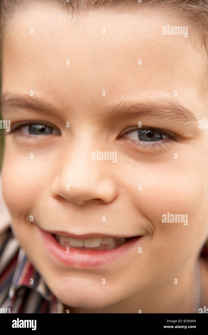 Portrait Of Boy Smiling Stock Photo - Alamy