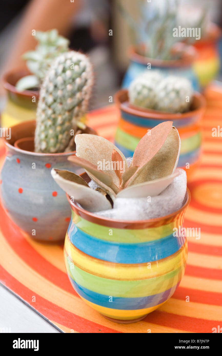Pottery made out of the ochre from Roussillon, Luberon, France Stock ...