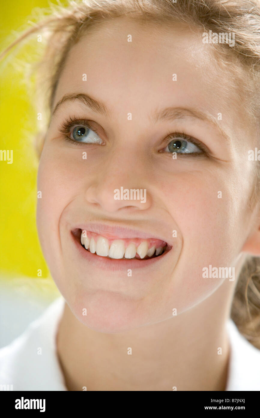 Portrait Of Teenage Girl Smiling Stock Photo - Alamy