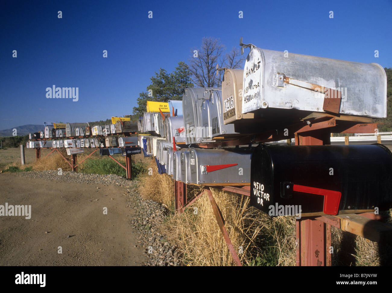 Rural mailboxes on country road hi-res stock photography and images - Alamy