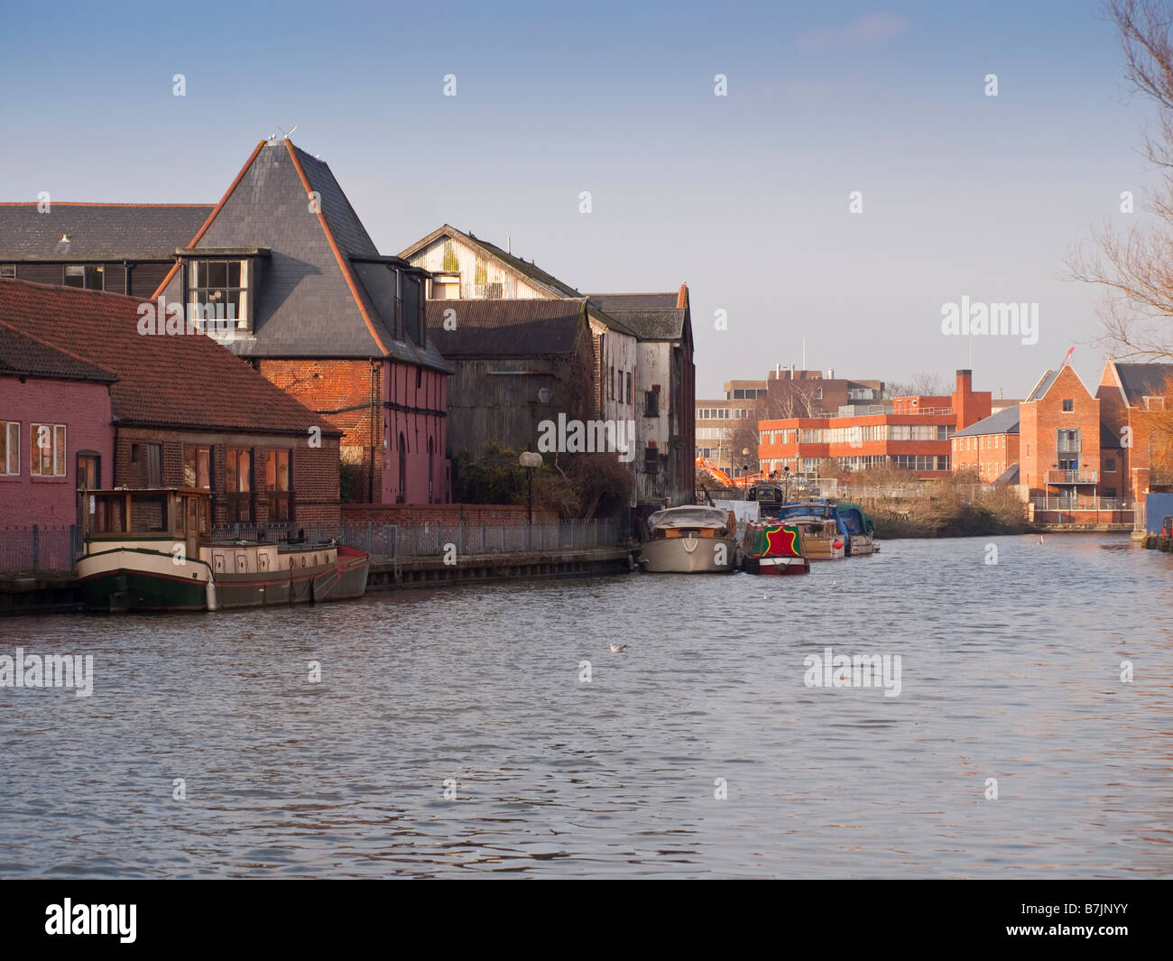 The river Wensum and Riverside Norwich Stock Photo - Alamy