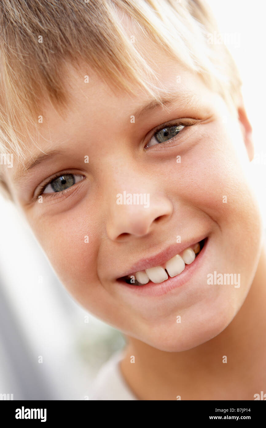 Portrait Of Boy Smiling Stock Photo - Alamy
