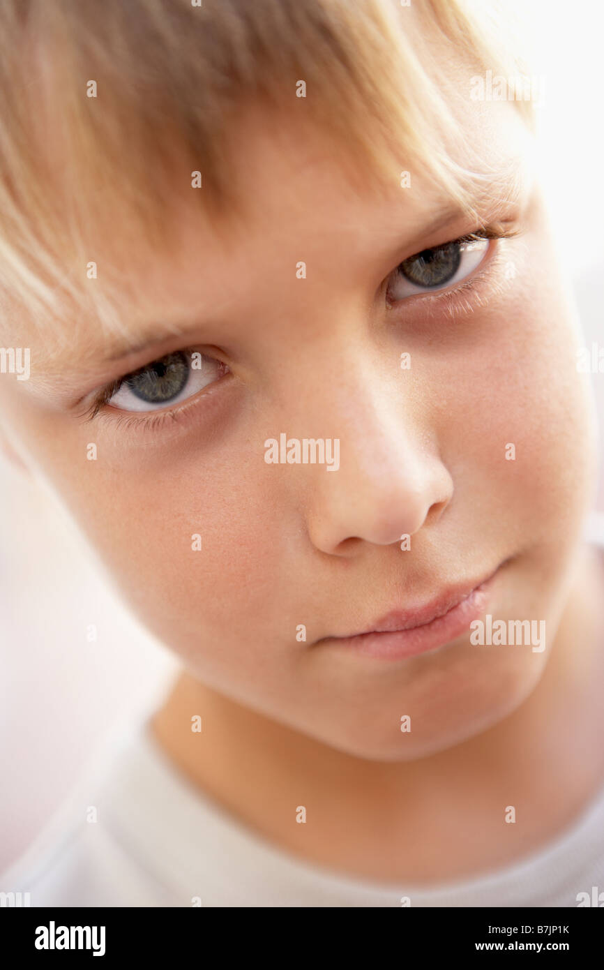 Blond boy sulking hi-res stock photography and images - Alamy