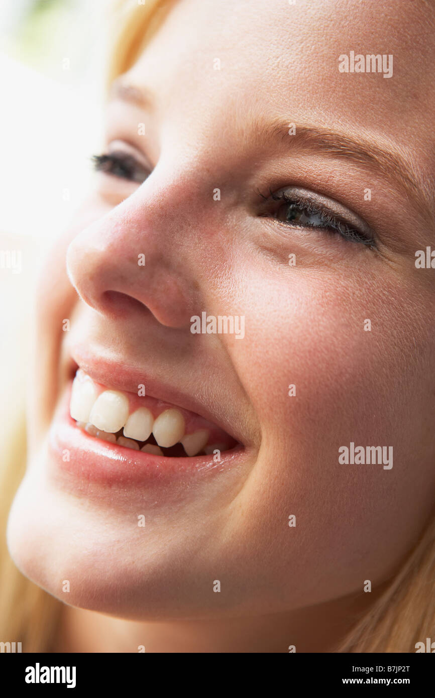 Portrait Of Teenage Girl Smiling Stock Photo - Alamy